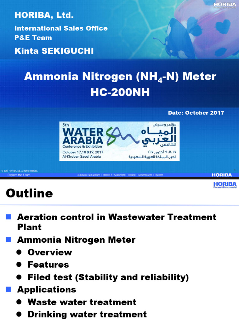 Ammonia Nitrogen Monitor | PDF | Sewage Treatment | Water Treatment