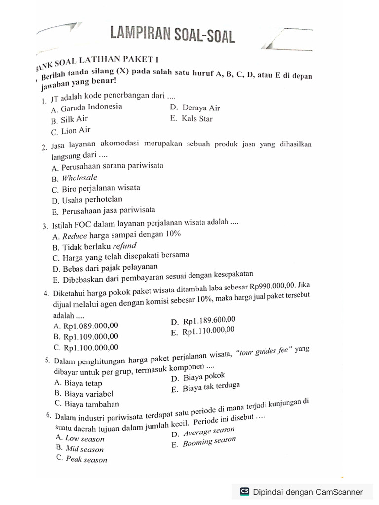 Soal p3w | PDF