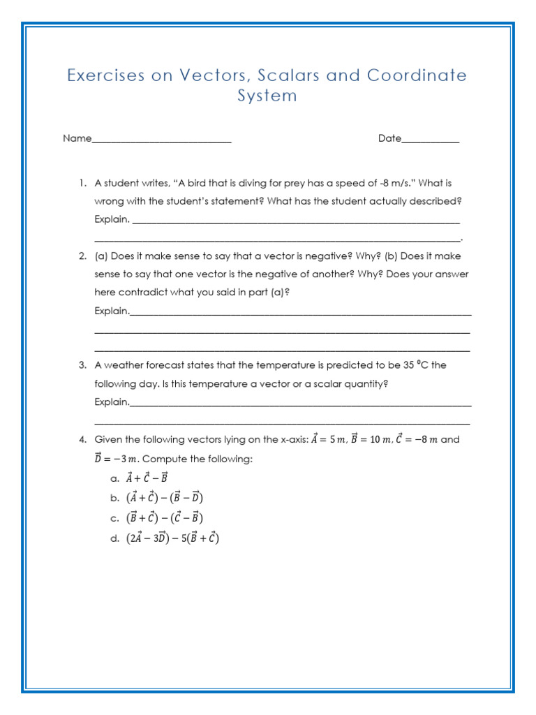 Chapter 2 Exercises | PDF | Acceleration | Speed