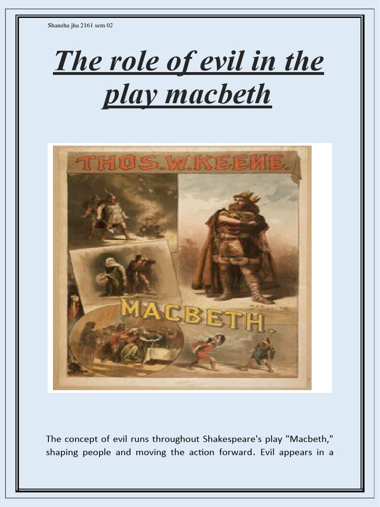 The Role of Evil in The Play Macbeth | PDF | Macbeth