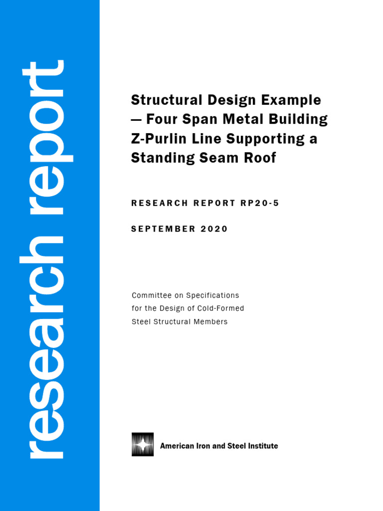 AISI RP20-5 Design Example (Four Span Metal Building Z-Purlin Line ...