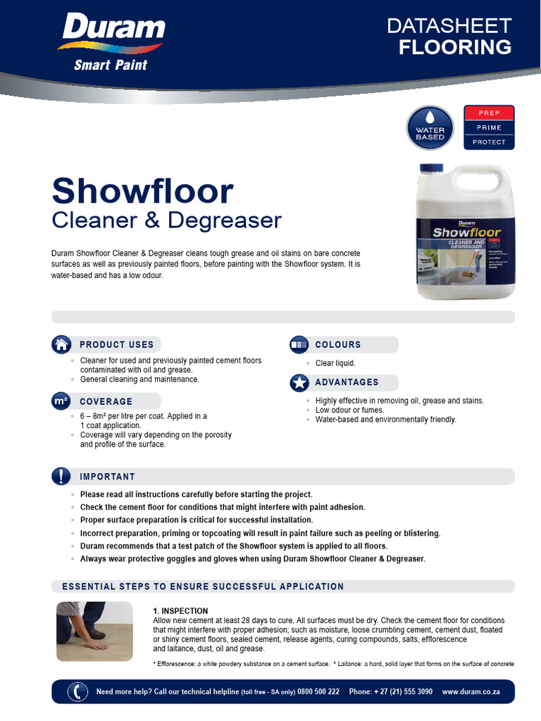 Duram Showfloor Cleaner Degreaser Datasheet 2014 | PDF | Building ...