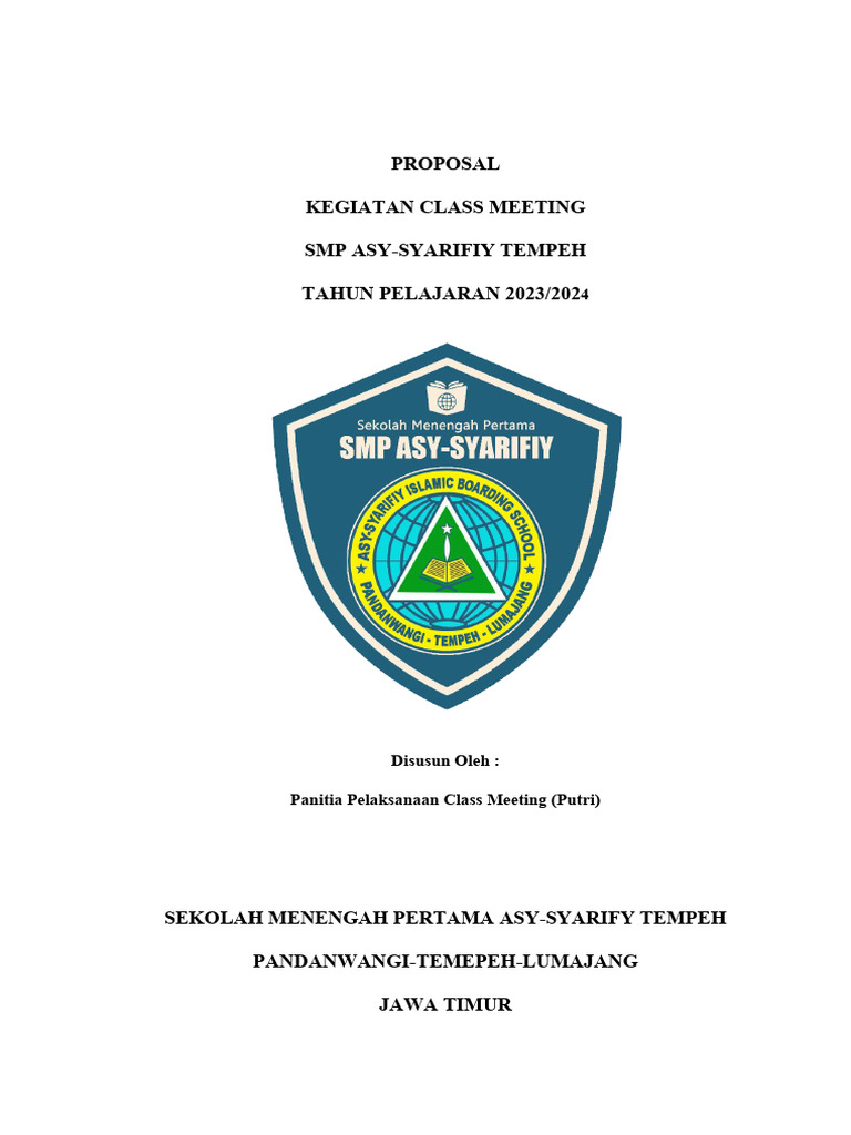 PROPOSAL KEGIATAN CLASS MEETING SMP 2024 | PDF