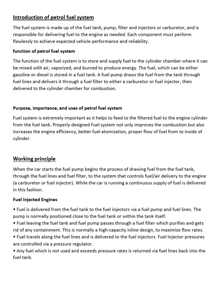 3 Petrol Fuel System Pdf Fuel Injection Carburetor