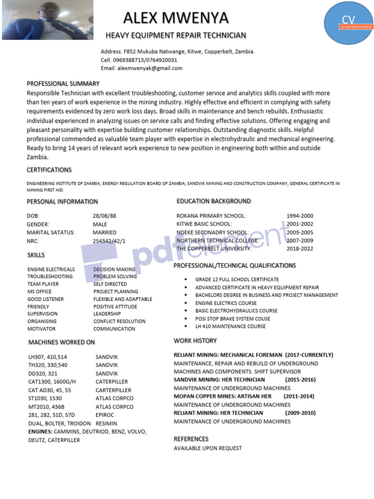 MY RESUME | PDF | Engineering | Mining