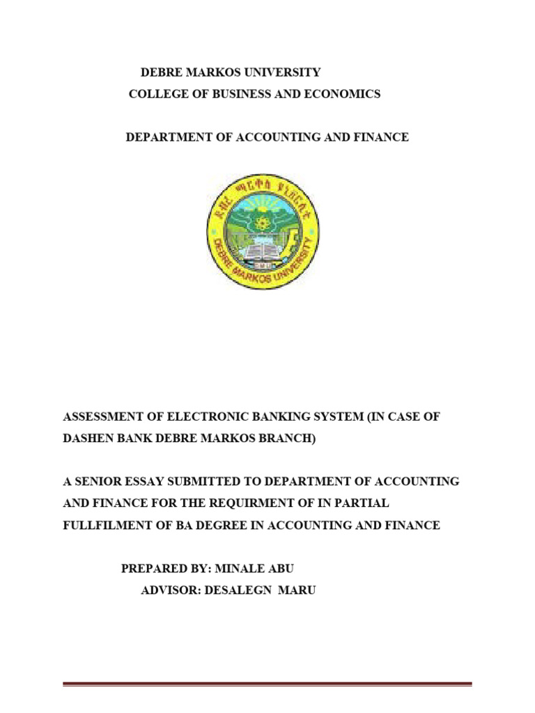 1.assessement of Electronic Banking System in Case of | PDF | Automated ...