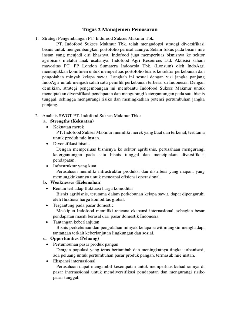 Tugas 2 Manajemen Pemasaran | PDF