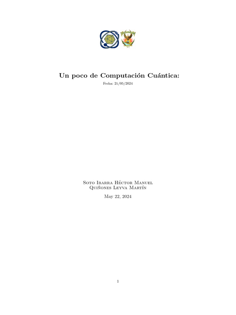Proyecto de Computacion Cuantica | PDF | Informática teórica | Mecánica cuántica