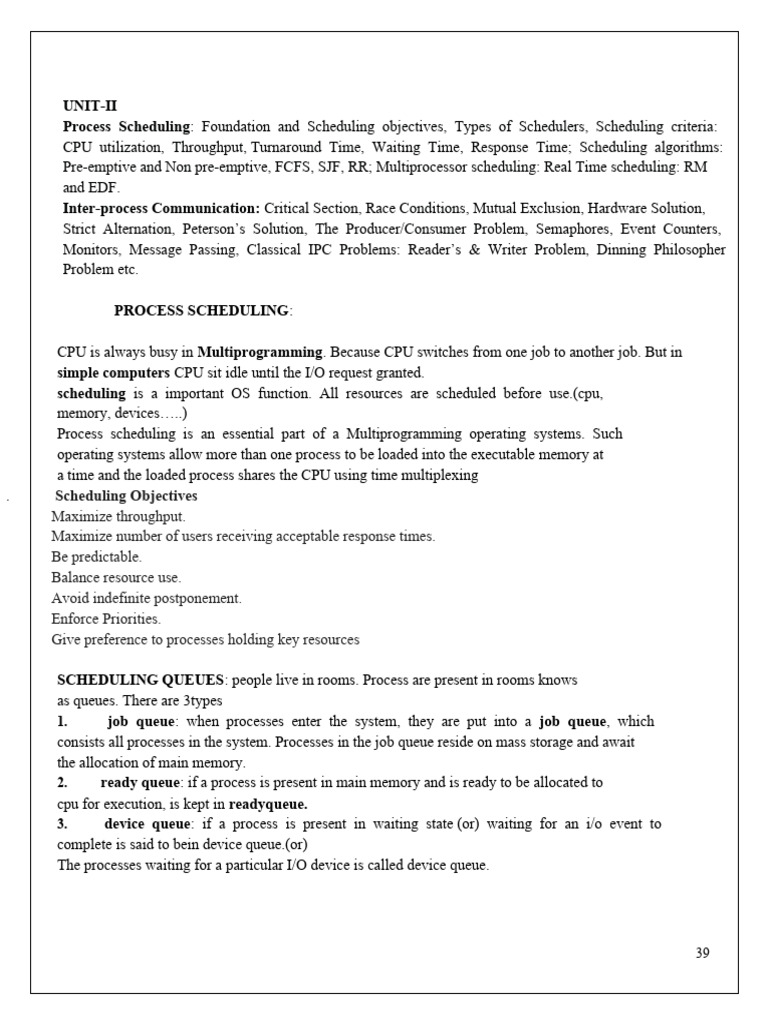 Fresh Unit2 OPERATING SYSTEMS | PDF | Scheduling (Computing) | Process ... Fresh Unit2 OPERATING SYSTEMS | PDF | Scheduling (Computing) | Process ...