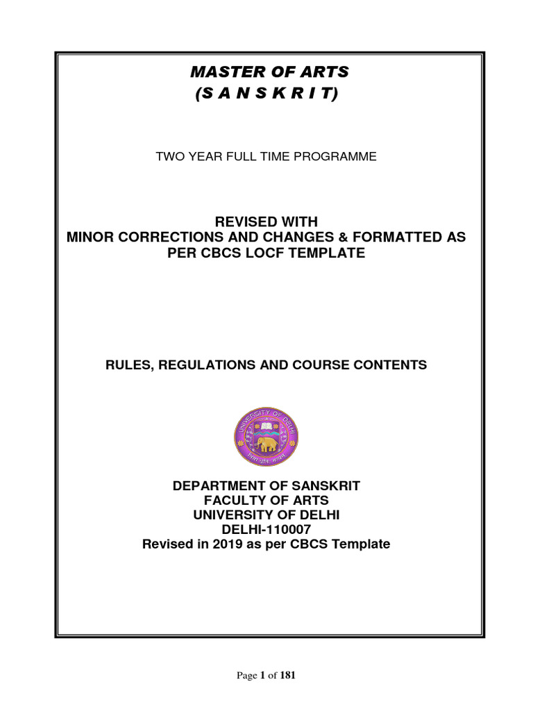 Revised PG - LOCF Syllabus On 19.12.2020, Compressed | PDF | Vedas