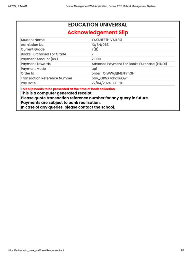 Book Fee | PDF