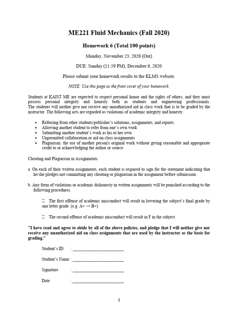 2020 ME221_HW6_solution | Download Free PDF | Academic Dishonesty | Academic Integrity