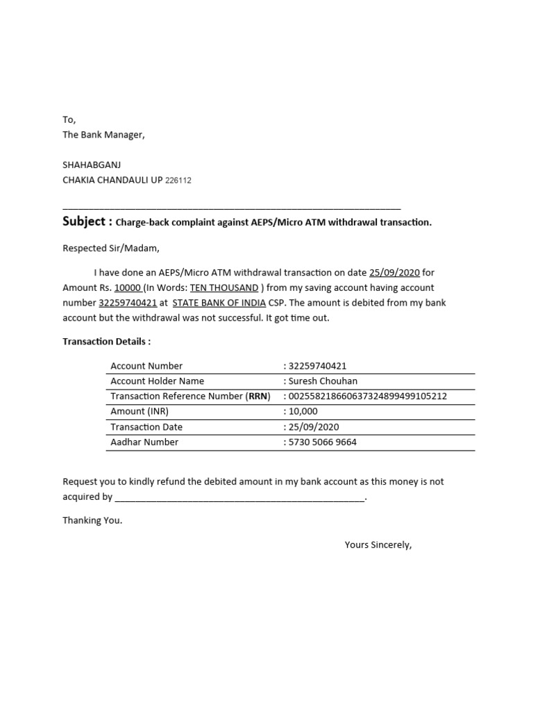 Aeps Bank Claim Form Pdf 