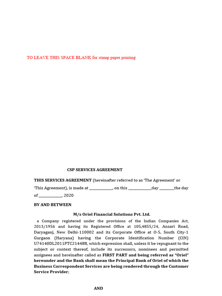 CSP Agreement Revised | Download Free PDF | Legal Remedy | Banks