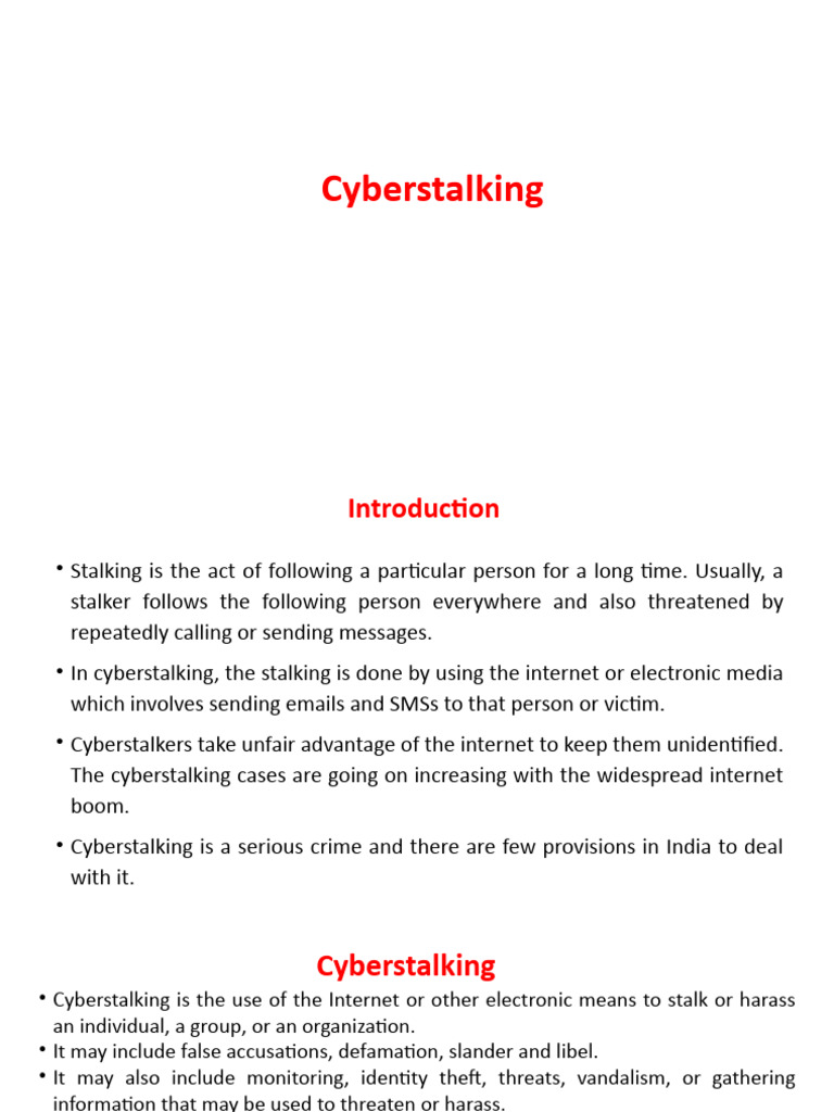 Cyberstalking | PDF | Stalking | Cyberspace