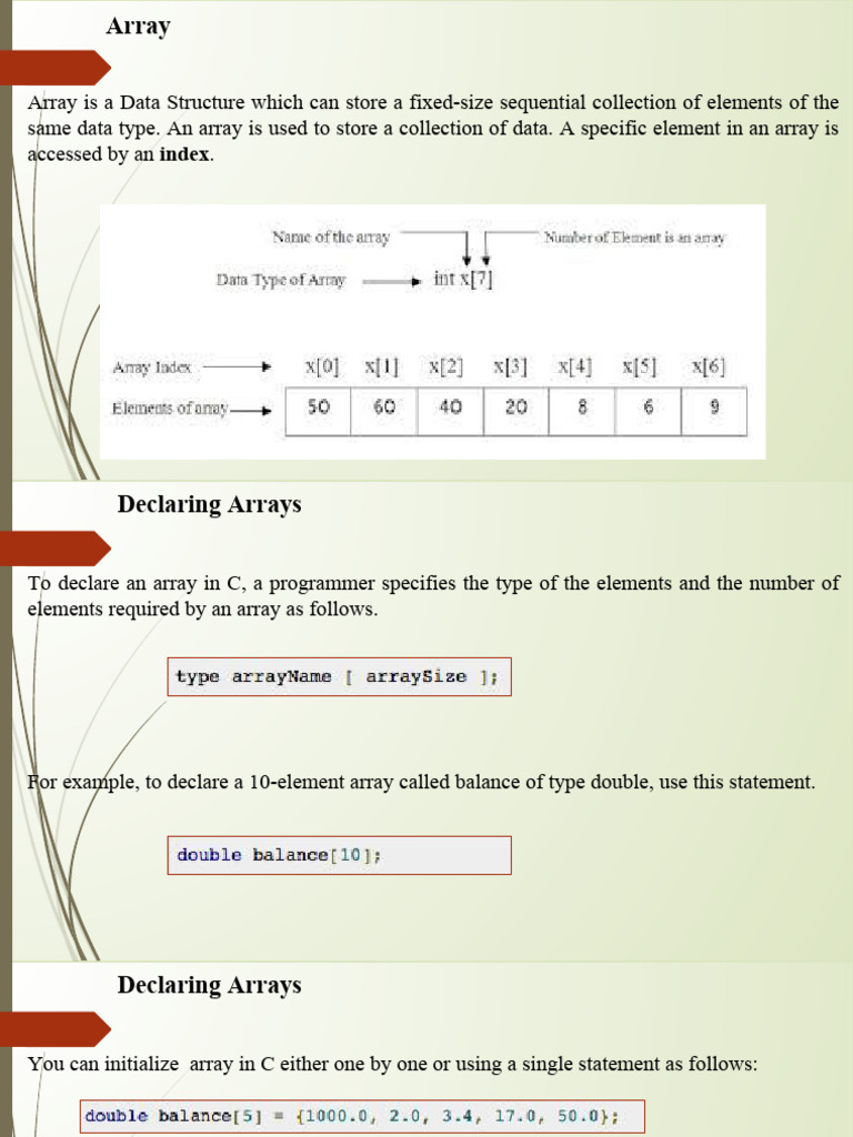 SPL Lec 7 (Array) - 1 | PDF | Software Development | Computer Engineering