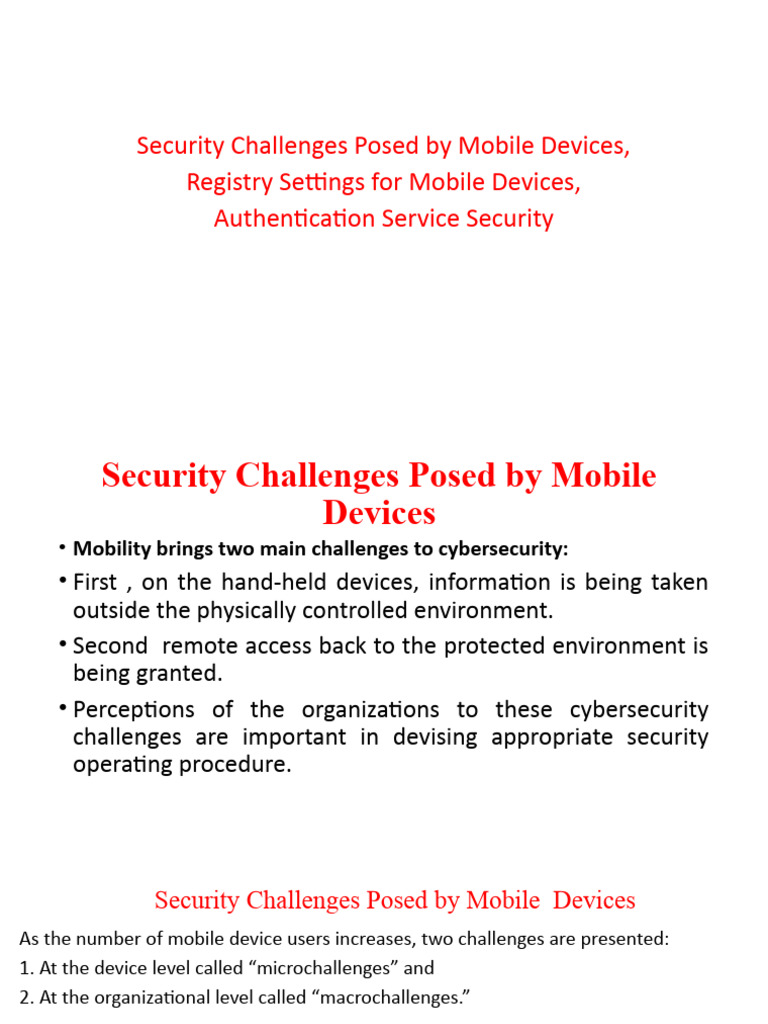 Security Challenges Posed by Mobile Devices | PDF | Computer Security | Security