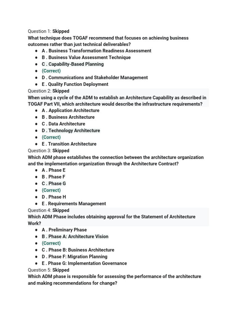 New TOGAF 9 Practical Exam #3 | PDF | Information Technology | Information Technology Management