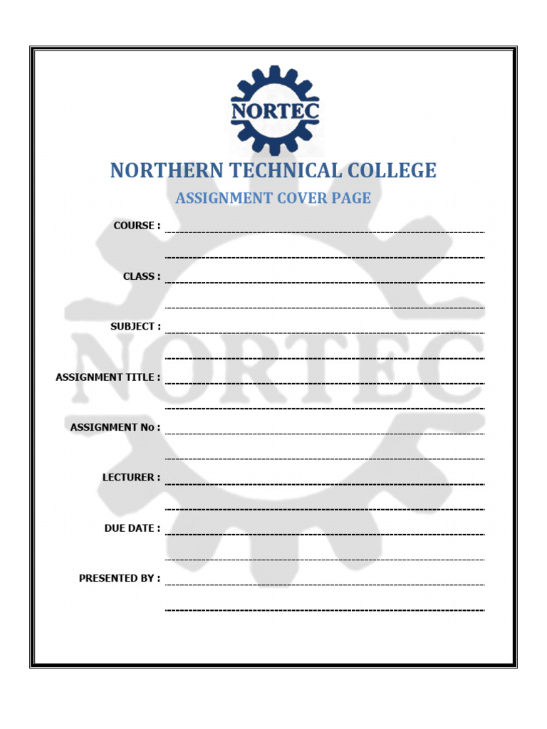 Nortec Assignment Cover Page | PDF