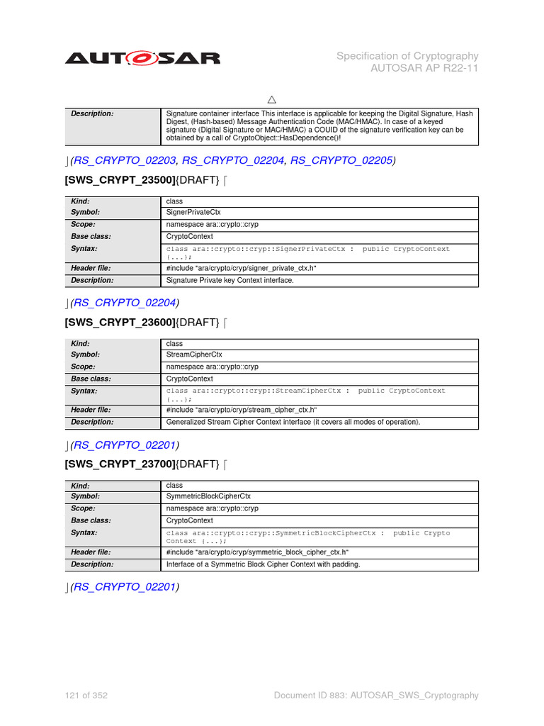 AUTOSAR SWS Cryptography Pages 3 | PDF | Computing | Cryptography