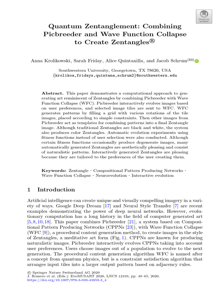 Combining Picbreeder and Wavefunction Collapse | PDF | Pattern | Symmetry