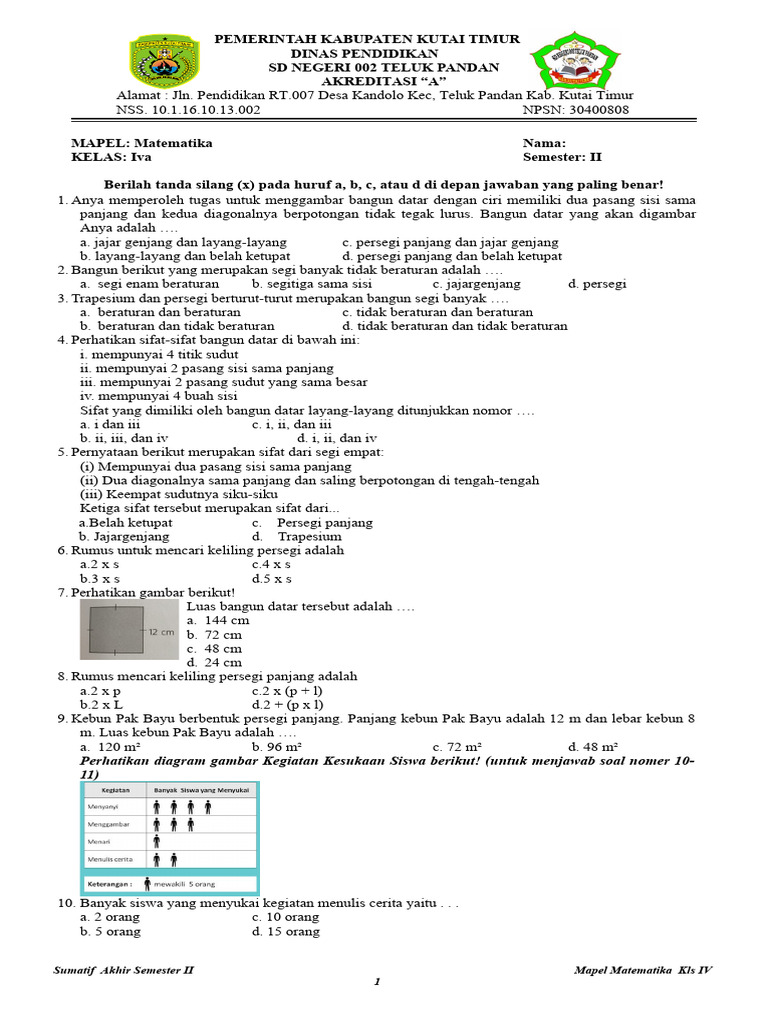 Sas Matematika Kelas 4 S2 | PDF