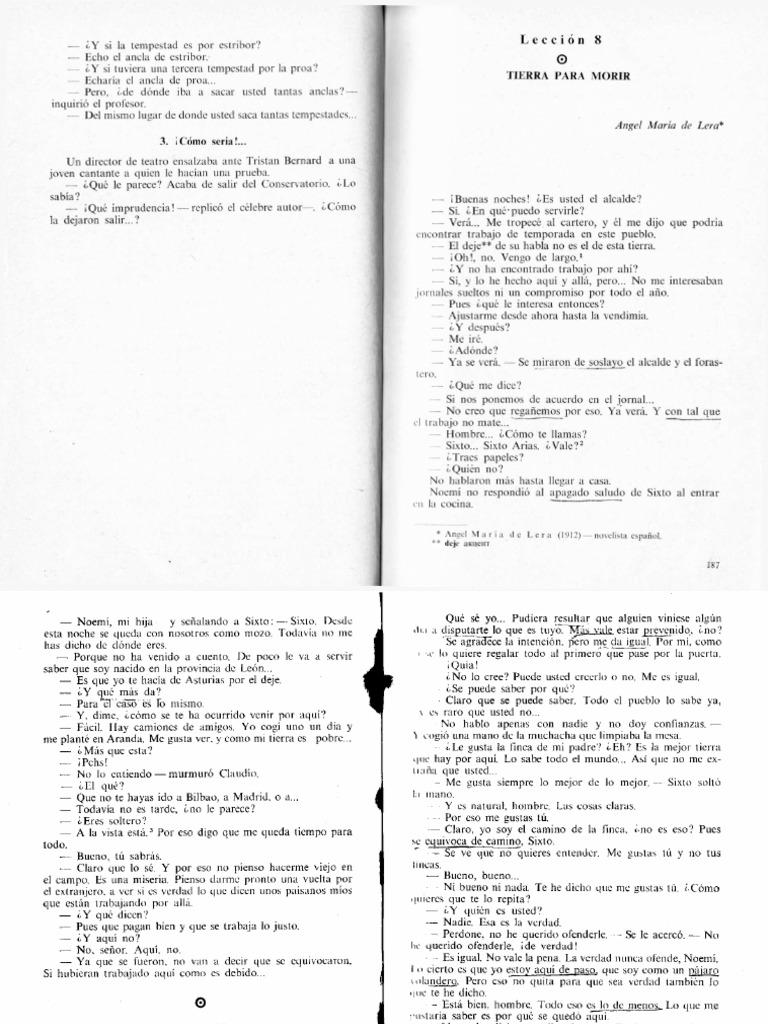 Lección 8: Tierra para Morir | PDF