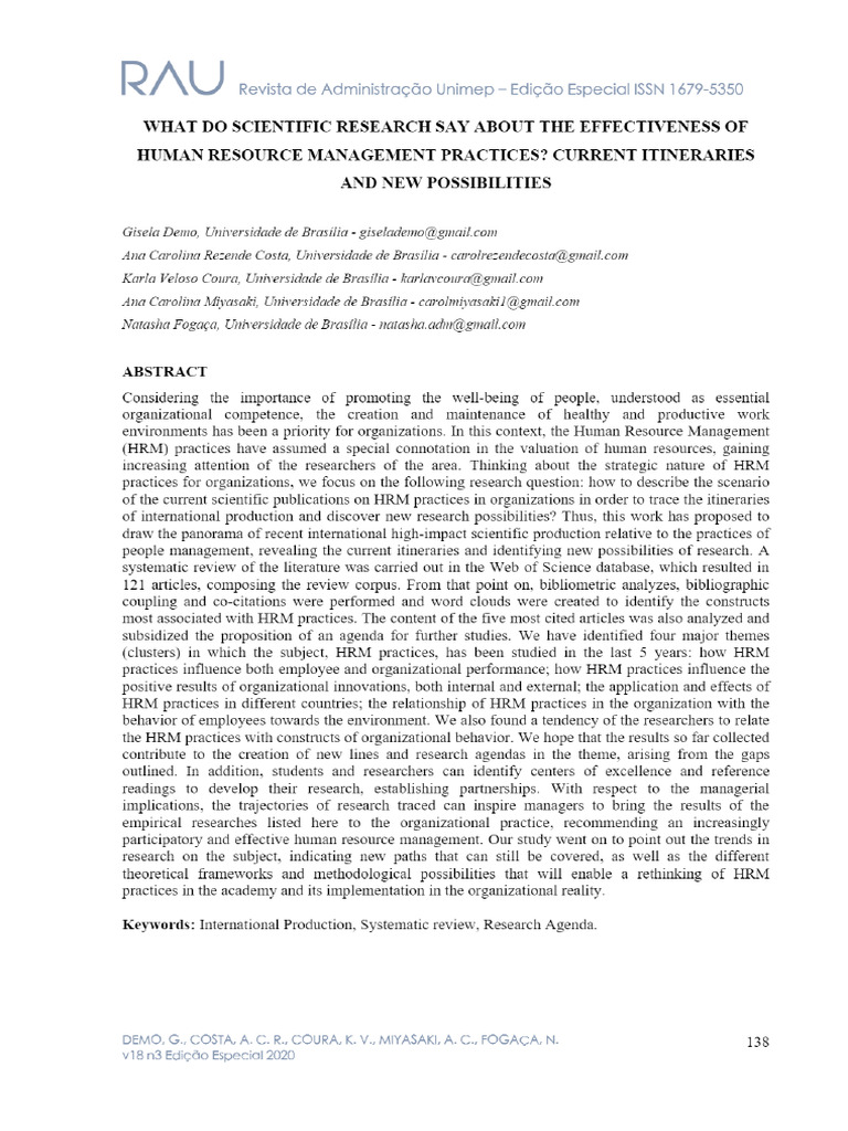 Effectiveness of Human Resource Management Practices - HRMT 622 ...