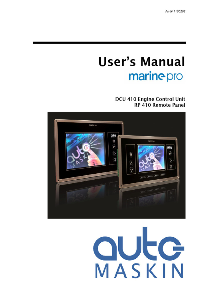 Auto Maskin Engine Control Unit and Remote Panel User's Manual | PDF | Menu (Computing) | Ip Address