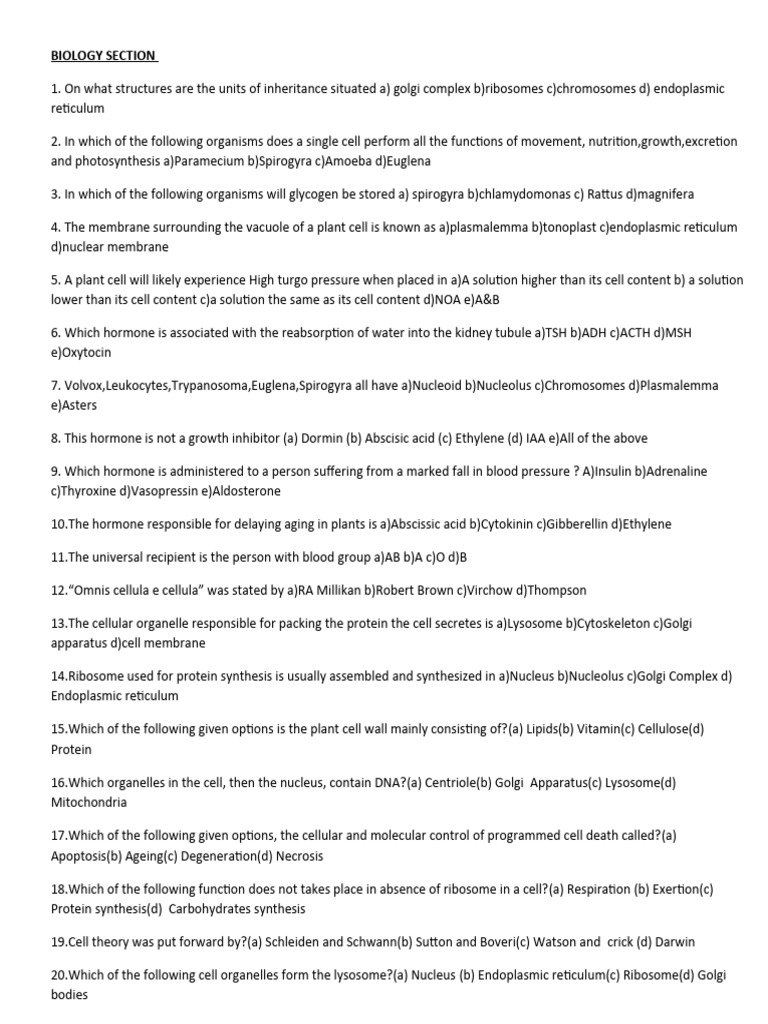 Hda Biology | PDF | Excretion | Cell (Biology)