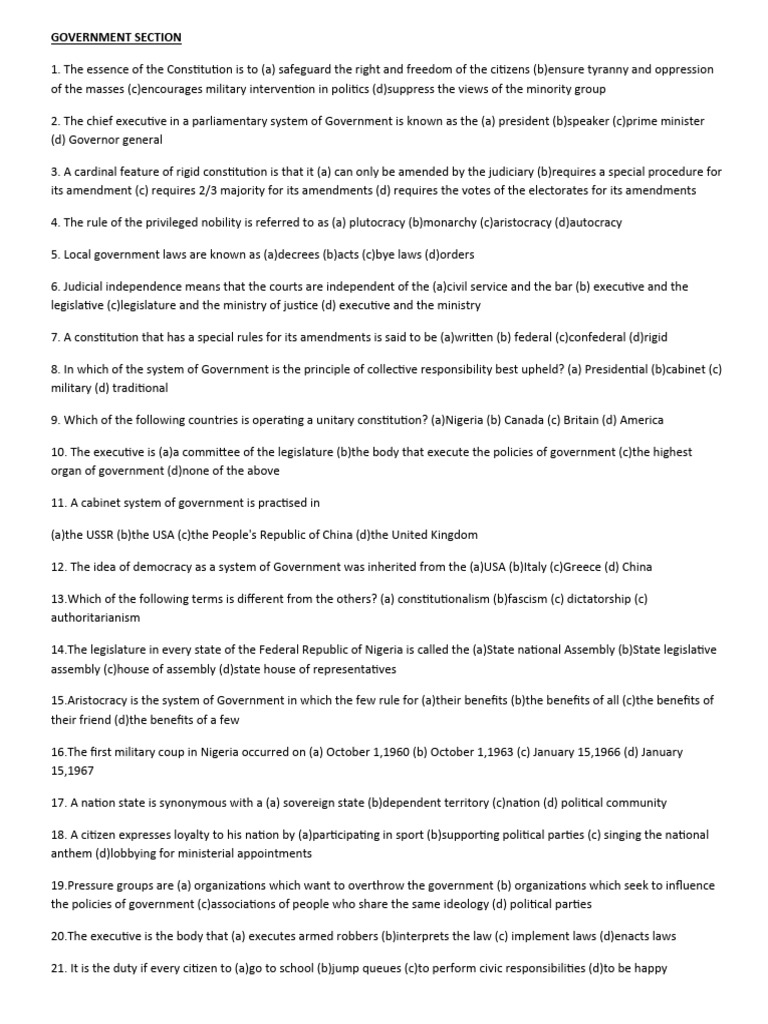 hDA GOVERNMENT | PDF | Government | Constitution