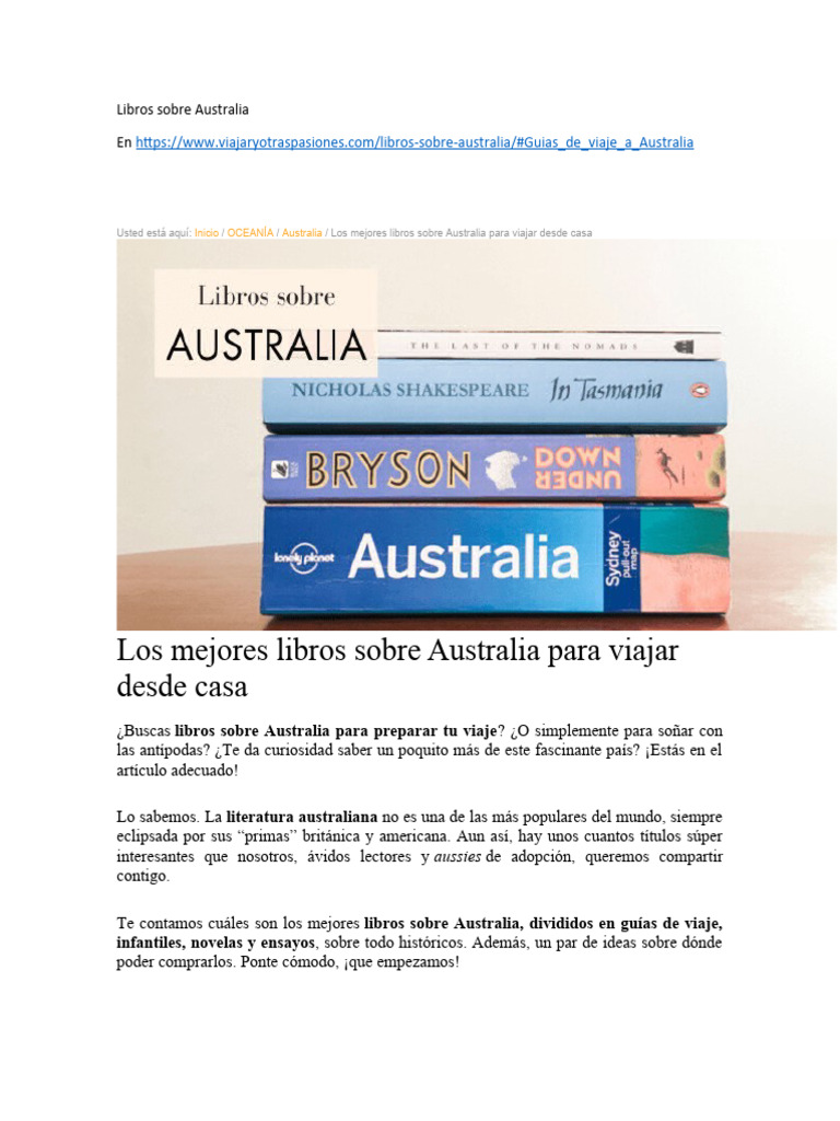 Libros Sobre Australia | PDF | Australia