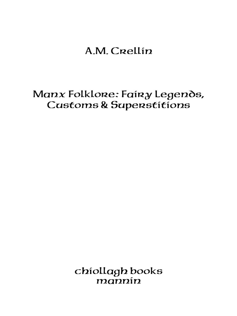 A M Crellin Manx Folklore Fairy Legends | PDF