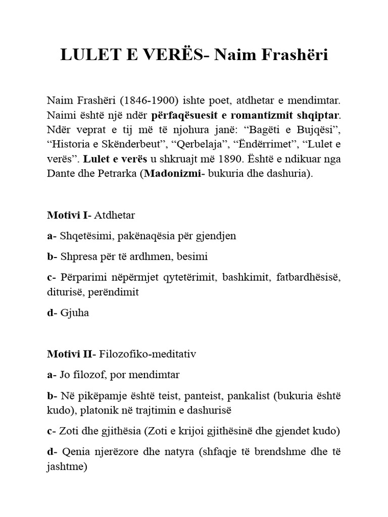Lulet e Verës | PDF