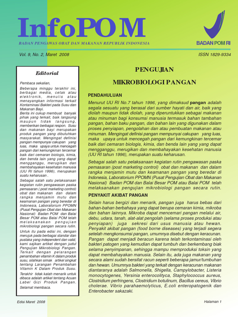 Badan Pom Ri Pengujian Mikrobiologi Pang | PDF