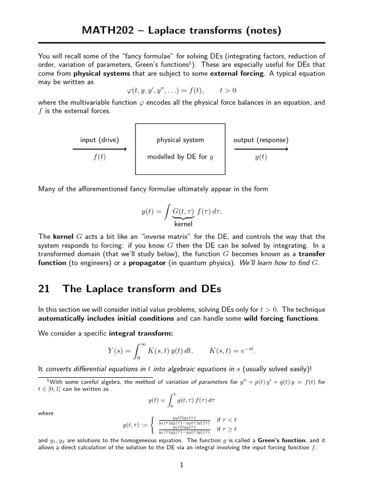Math 202 LT | Download Free PDF | Laplace Transform | Equations