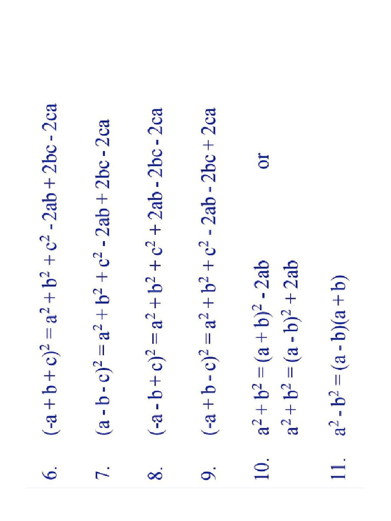 Algebric Basic Formula 2 Pdf