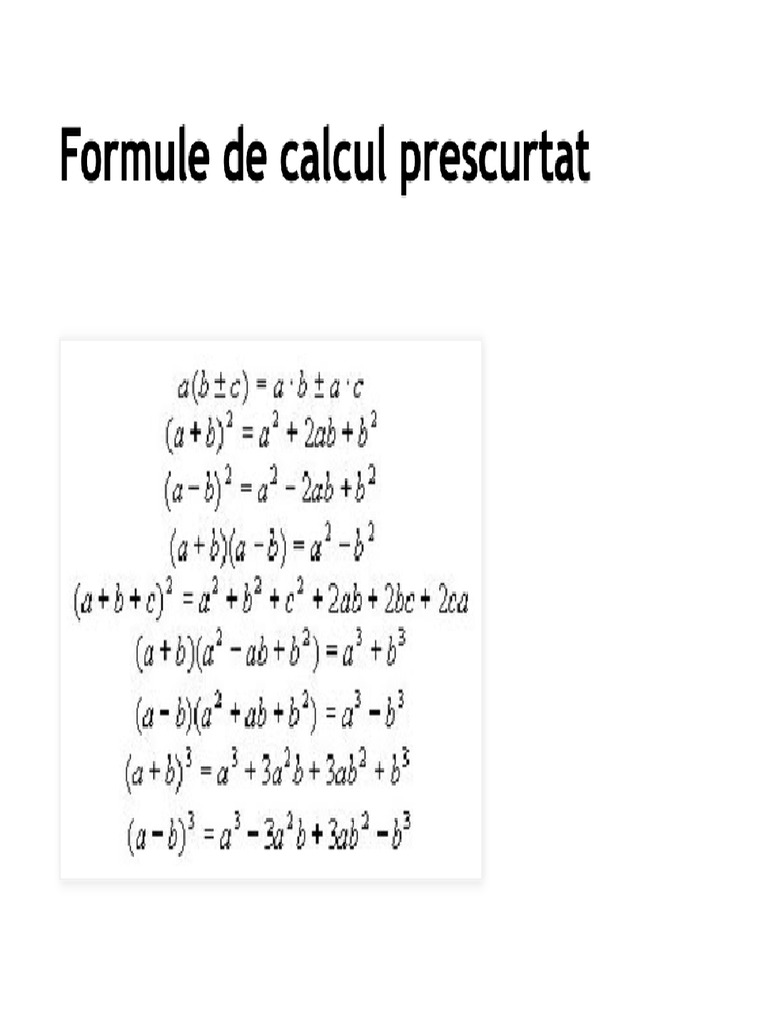FORMULE DE CALCUL PRESCURTAT | PDF
