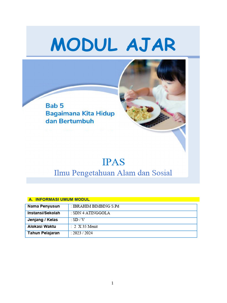 Modul Ajar IPAS KELAS 5 REVISI | PDF