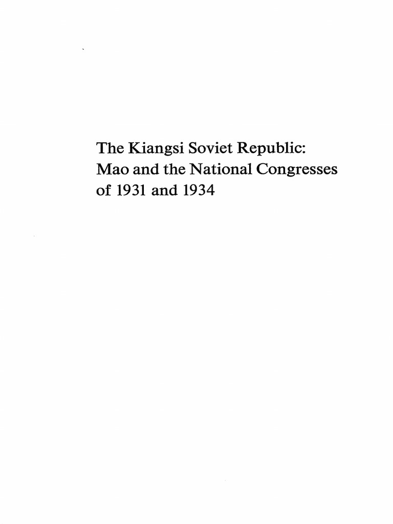 Kiangsi Soviets Republic - D Waller | PDF | Mao Zedong | Kuomintang