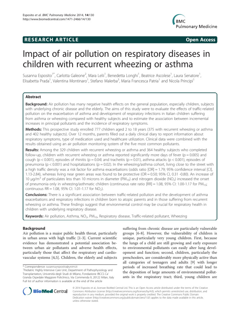 Air Pollution's Impact on Children's Asthma | PDF | Asthma | Air Pollution