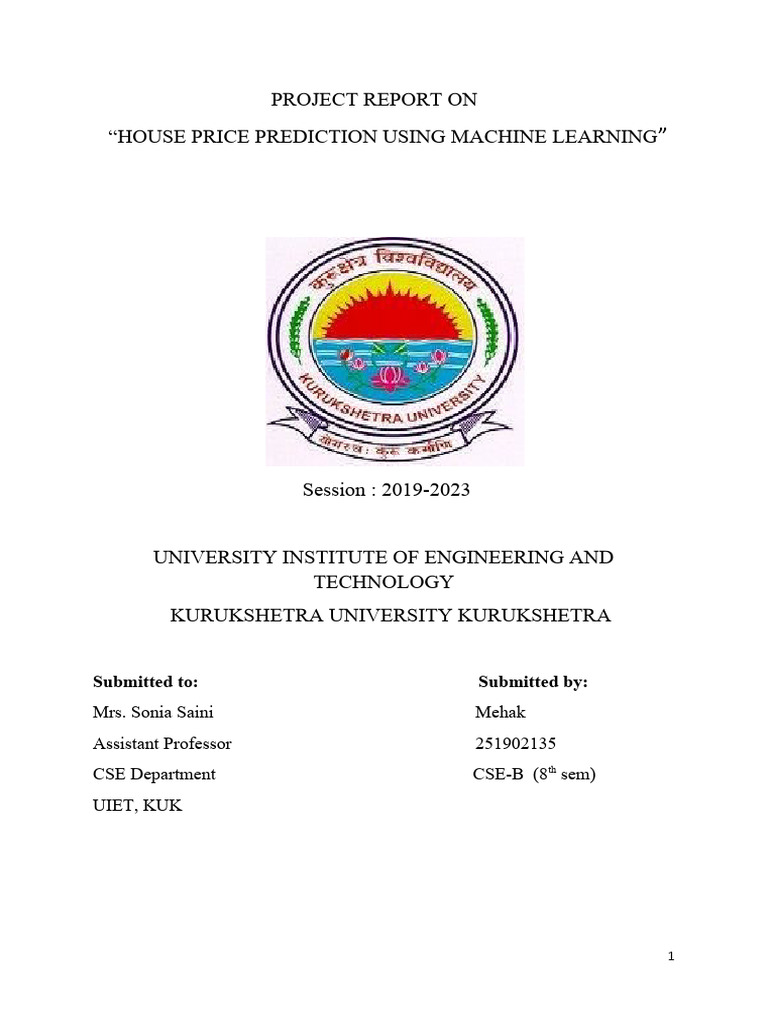 Projecr - Report House Price Pred | PDF | Machine Learning | Linear ...