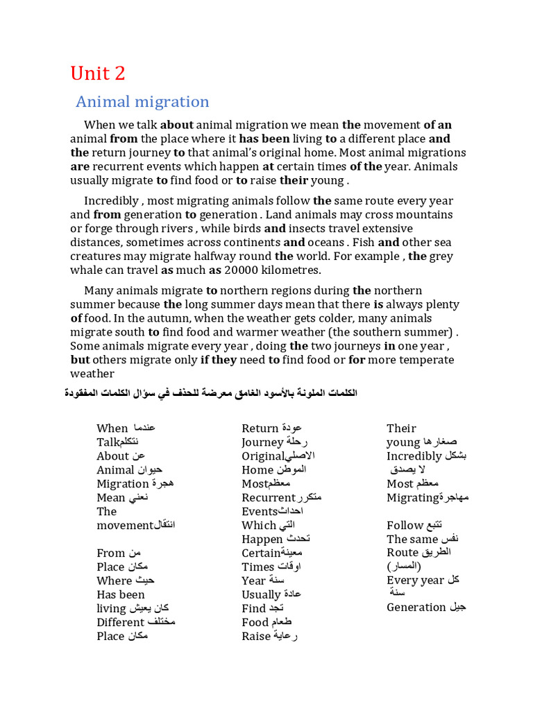 Understanding Animal Migration Patterns | PDF | Bird Migration | Island