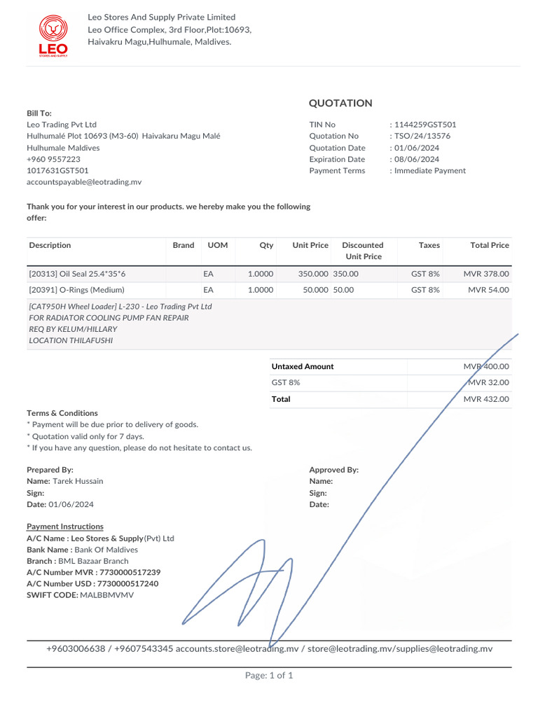 Quotation | PDF | Payments