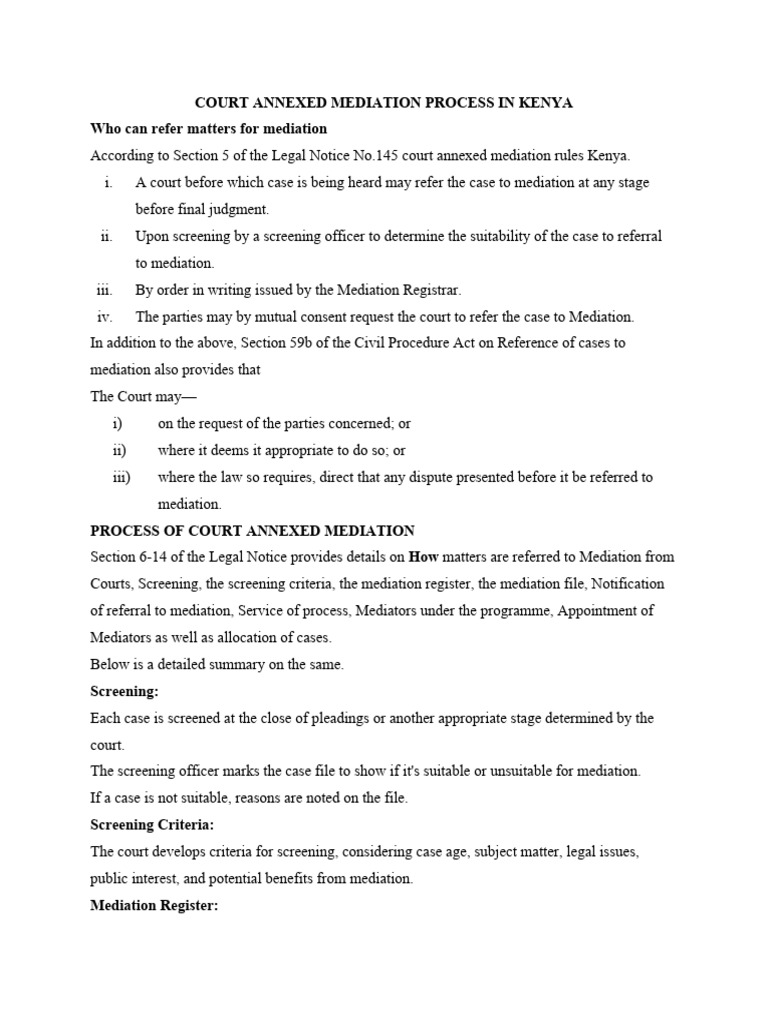 Court Annexed Mediation Process | PDF | Mediation | Judiciaries