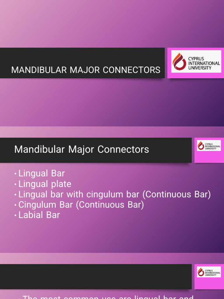 Mandibular Major Connectors | Download Free PDF | Dentistry | Tooth