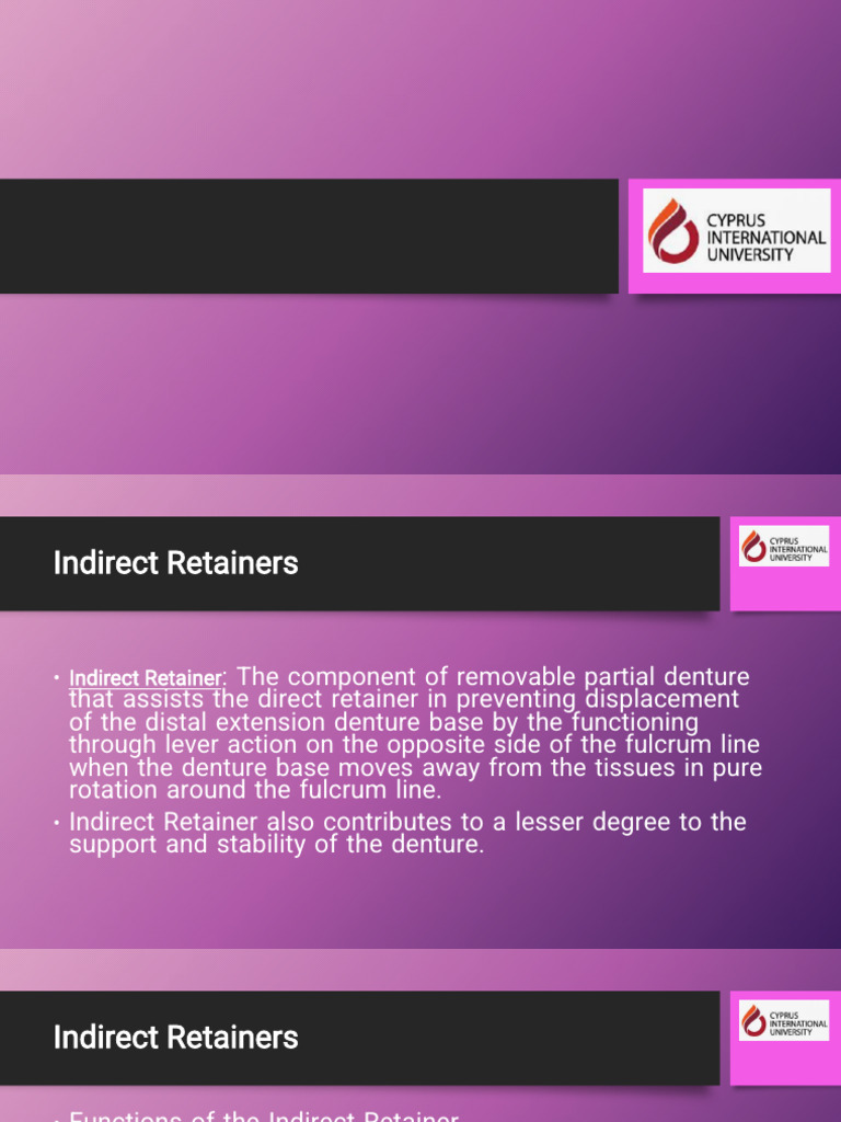 Indirect Retainers | PDF