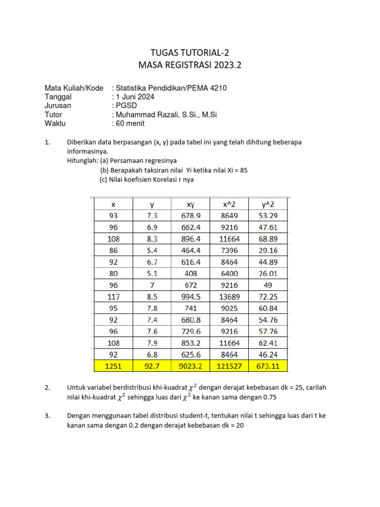 TT-3 Statistika Pendidikan 2024 | PDF