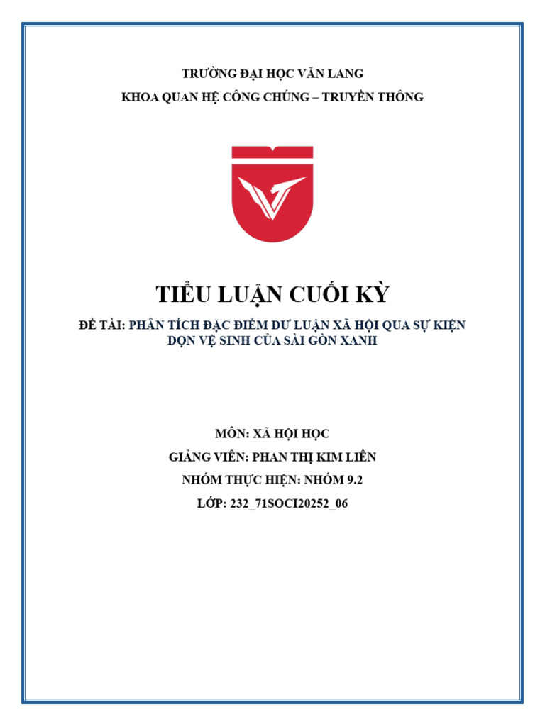 Nhom 9.2 - XHH - Tieu Luan Cuoi Ky | PDF