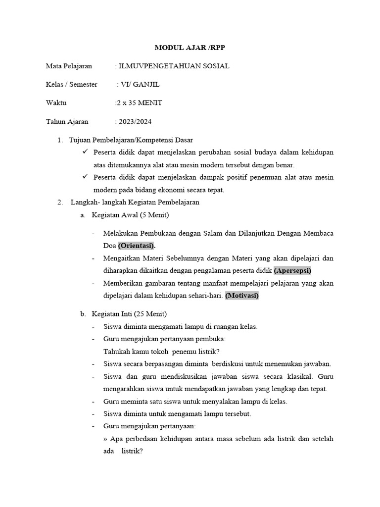 Modul Ajar Ips KLS 6 | PDF | Kajian Bahasa Asing